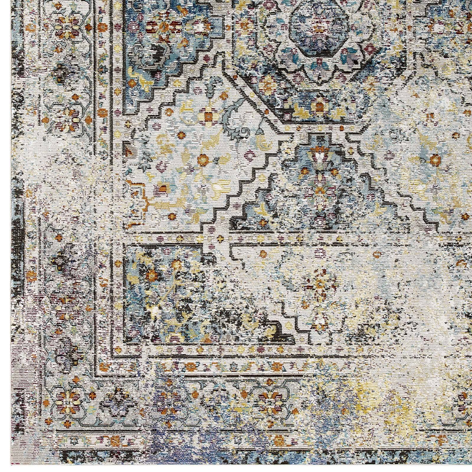 Modway Success Jacinda Distressed Vintage Floral Vintage Medallion Area ...