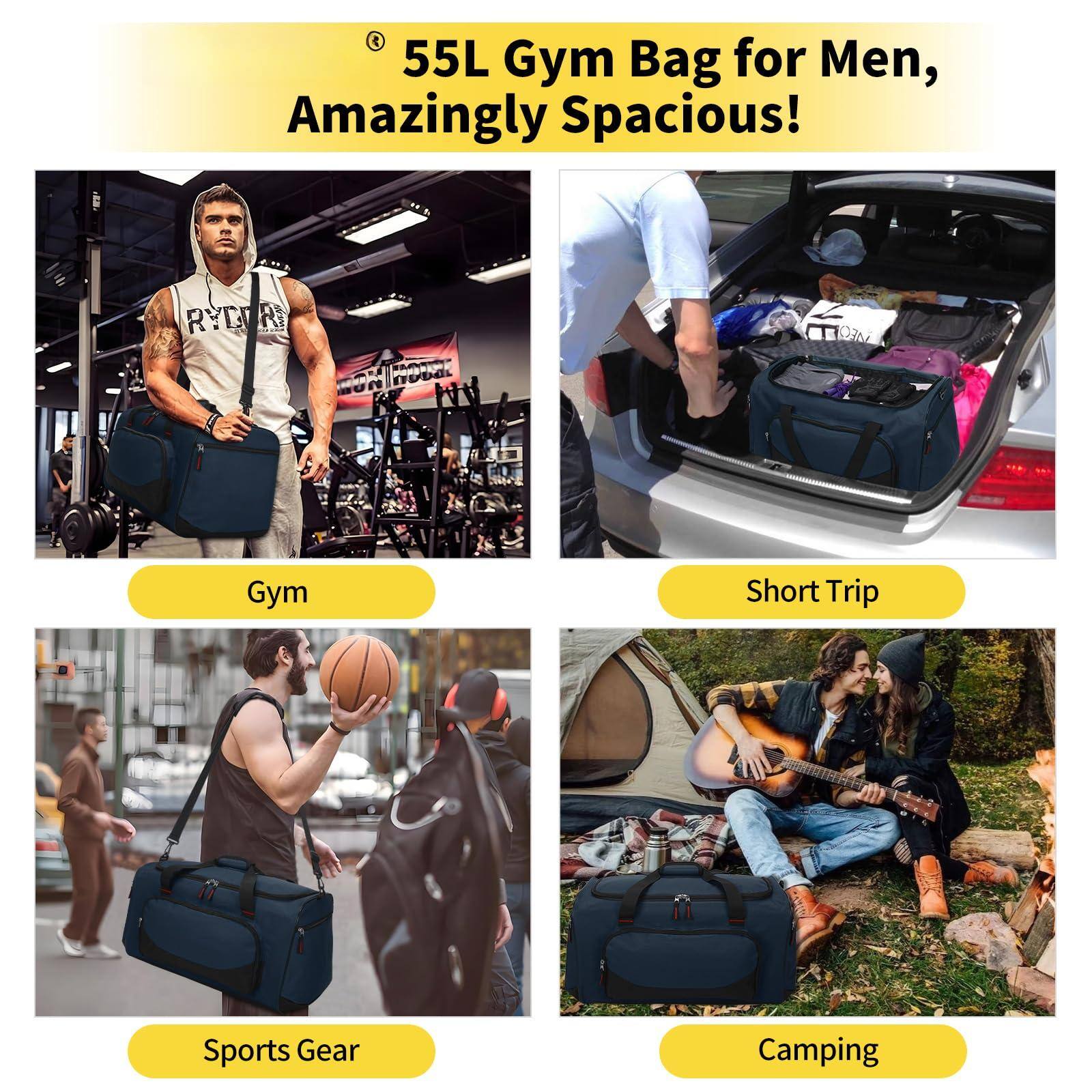 Paradigms Interiors Large Sports Duffle Bag For Men Men' Gym Heavy Duty ...