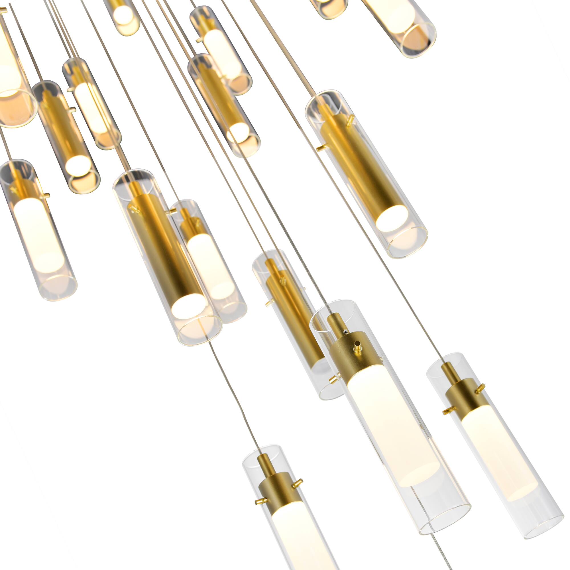 CWI Lighting Olinda LED Integrated Chandelier Satin Gold 1606P33-37-602 ...