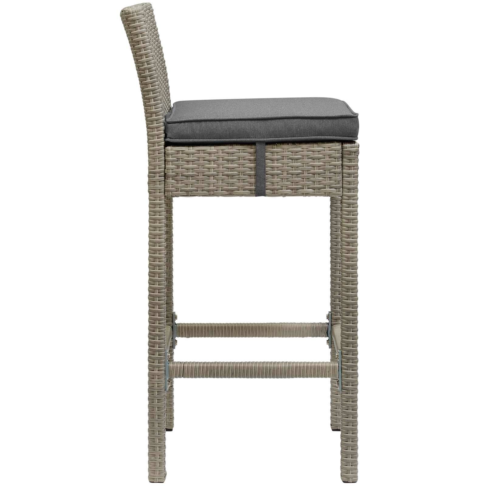 Conduit Outdoor Patio Wicker Rattan Bar Stool Set of 4 by Modway Light ...