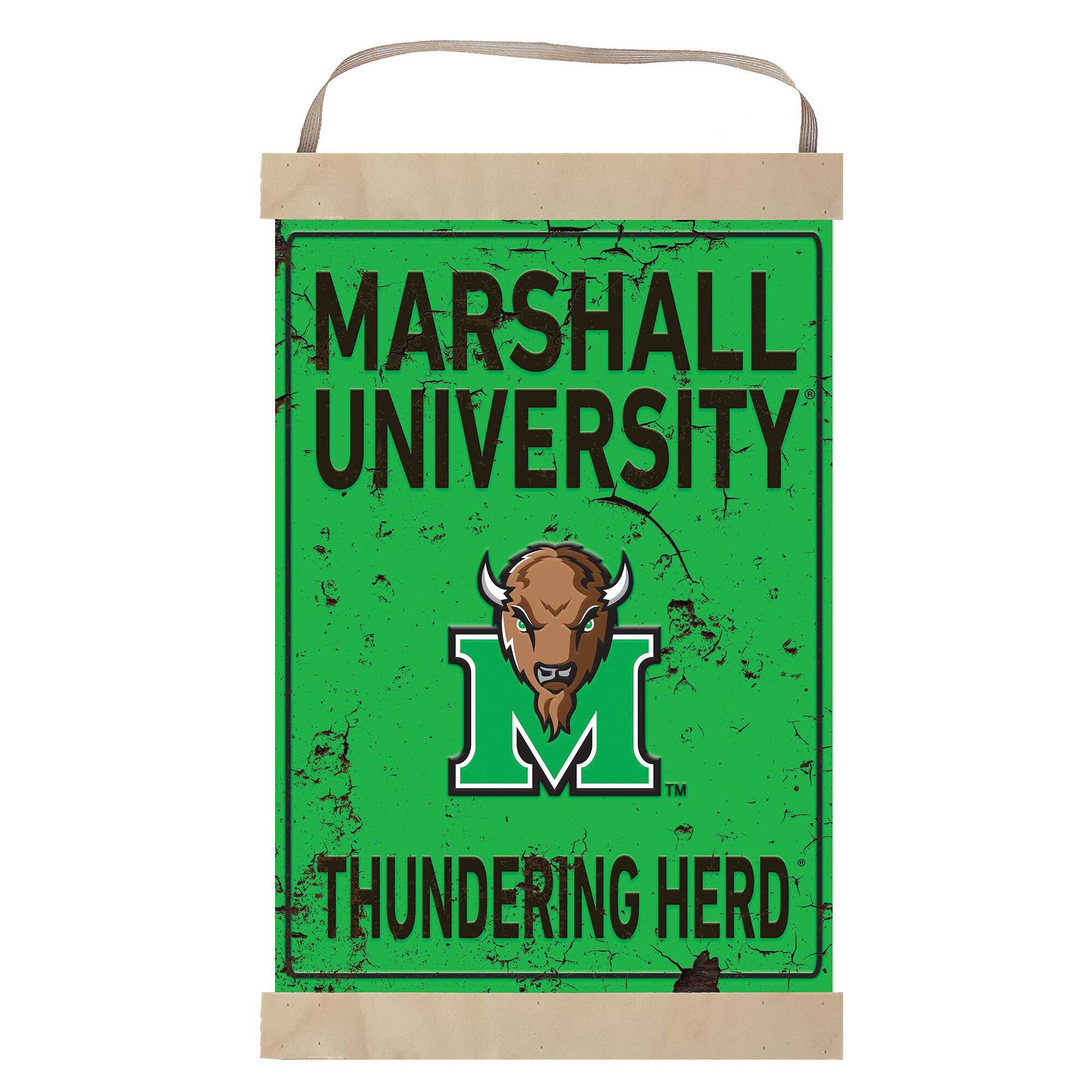 Jardine Marshall Thundering Herd Retro Logo Banner Sign Green 4966667 ...