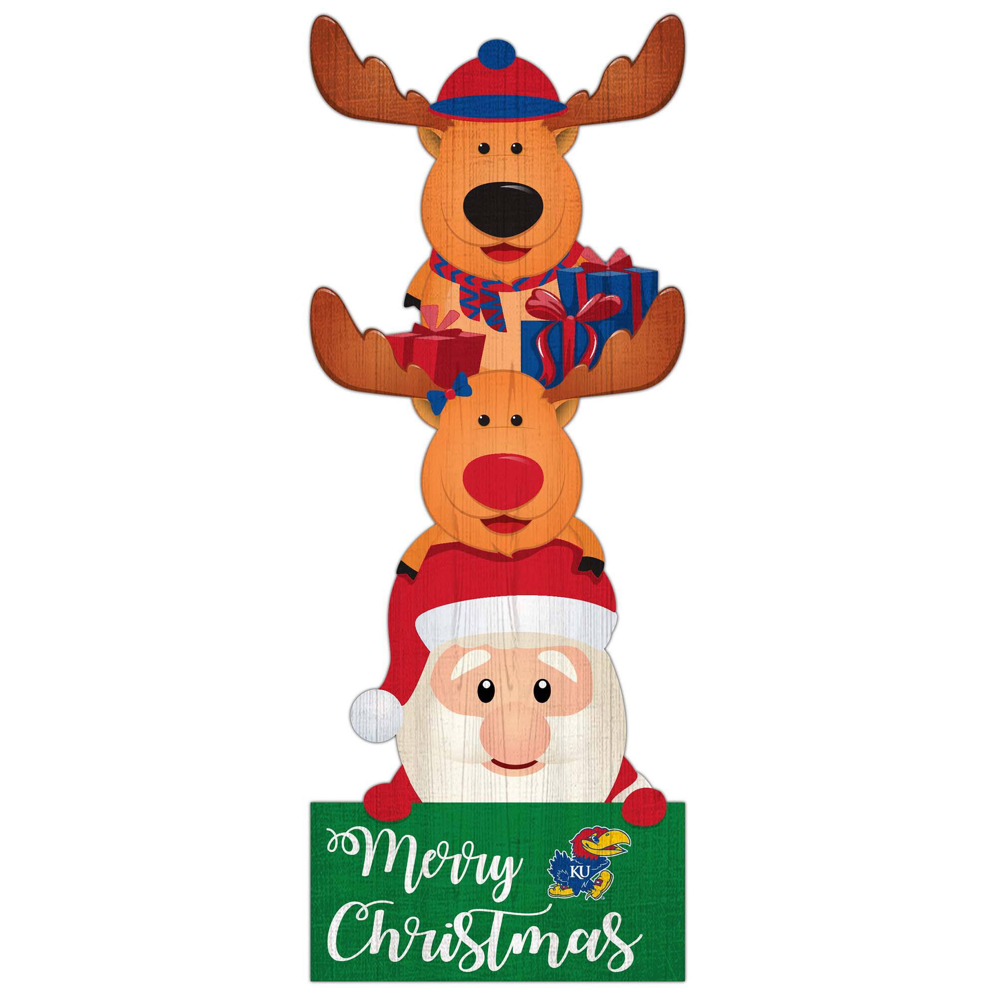 Fan Creations Kansas Jayhawks 31'' Santa Stack Leaner Multicolor ...