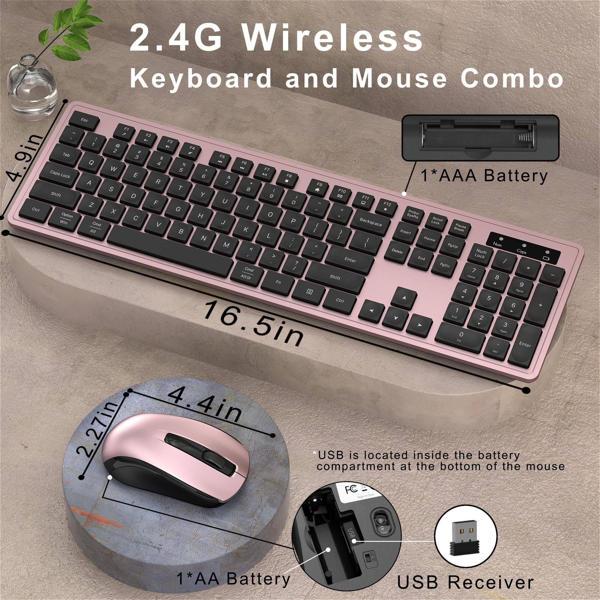 Earthley Blooms Wireless And Mouse Combo Full size 104 key Office With ...