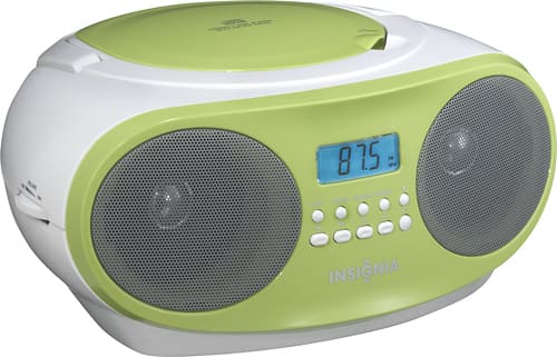 Best Buy: Insignia™ CD Boombox with AM/FM Tuner Lime NS-4111G