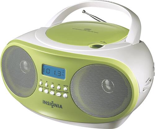 Best Buy: Insignia™ CD Boombox with AM/FM Tuner Lime NS-4111G