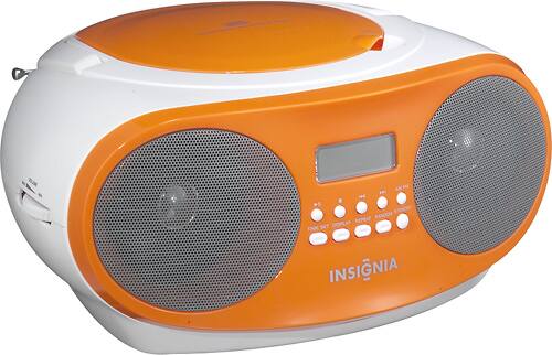 Best Buy: Insignia™ CD Boombox with AM/FM Tuner Tangerine NS-B4111TA