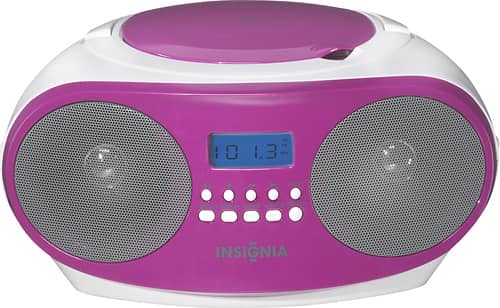 Best Buy: Insignia™ CD Boombox with AM/FM Tuner Berry NS-4111B