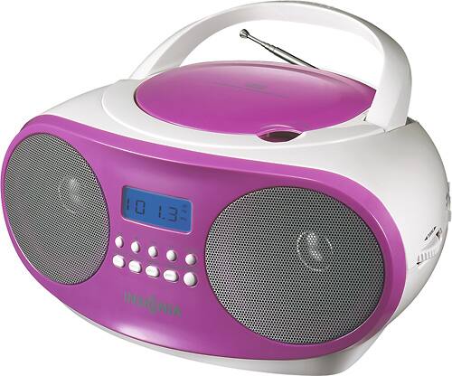 Best Buy: Insignia™ CD Boombox with AM/FM Tuner Berry NS-4111B