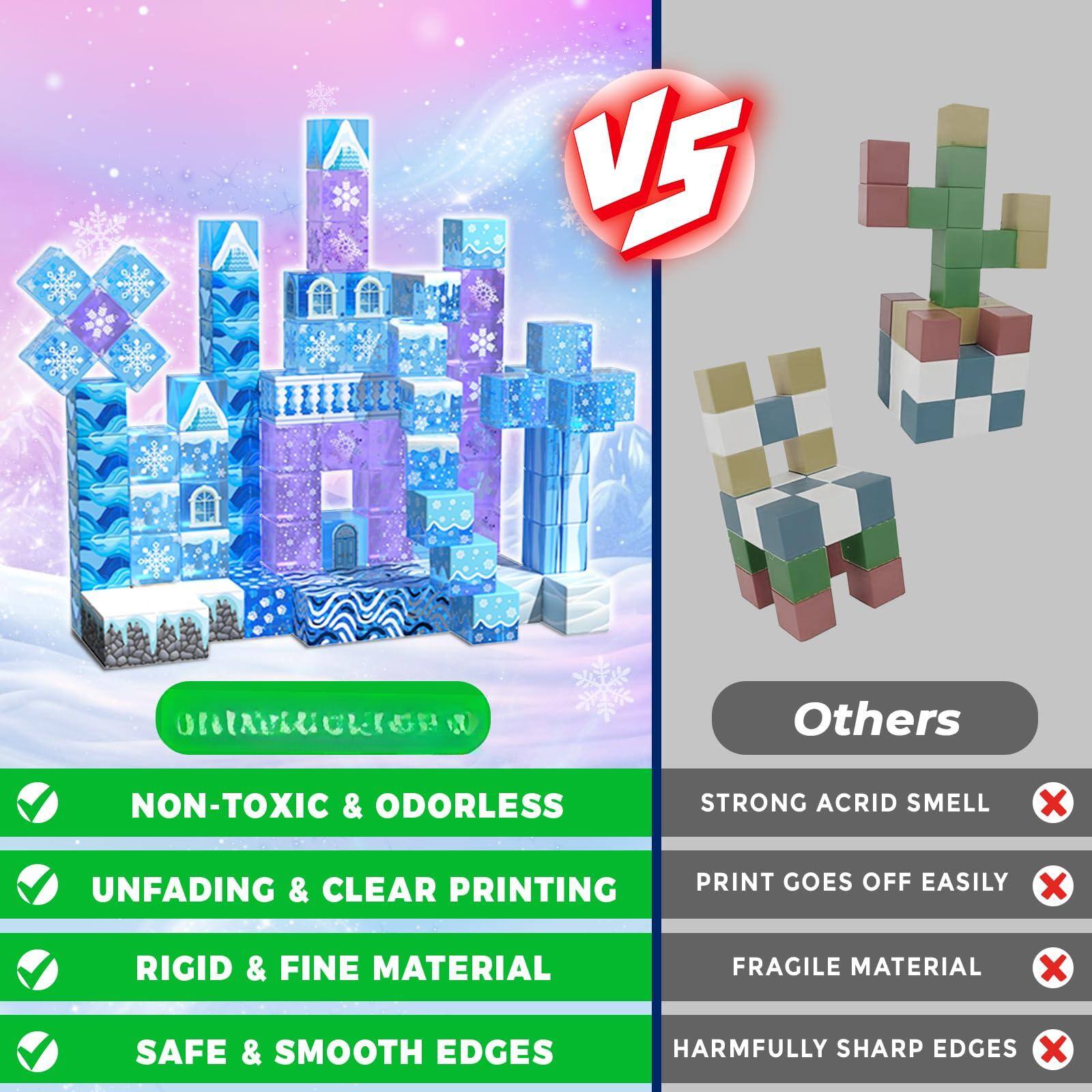 Leash Valley Magnetic Blocks 8in Building Block For Ages Transparent ...