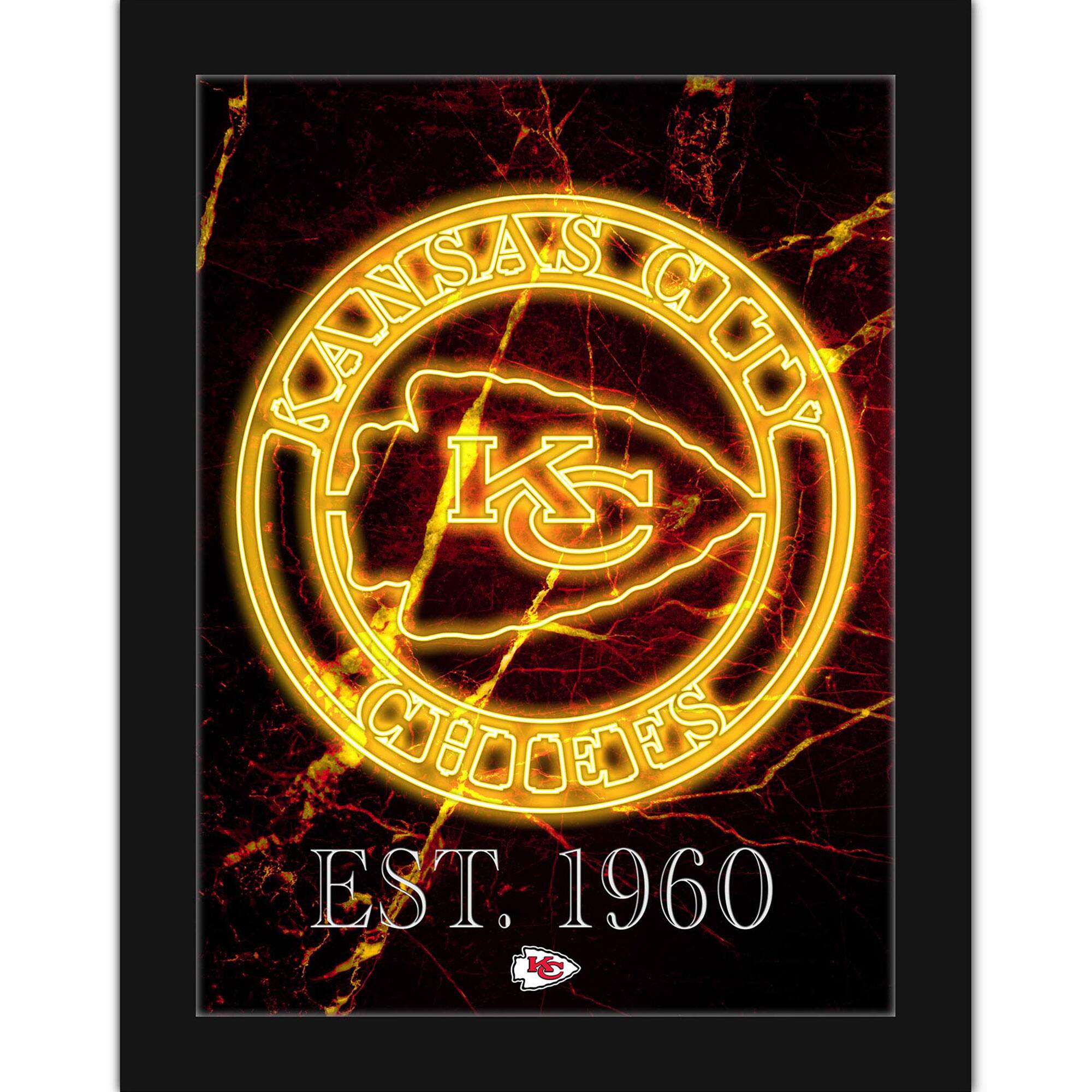 CITY Fan Creations - Kansas Chiefs 12'' x 16'' Framed Circle Logo Print ...
