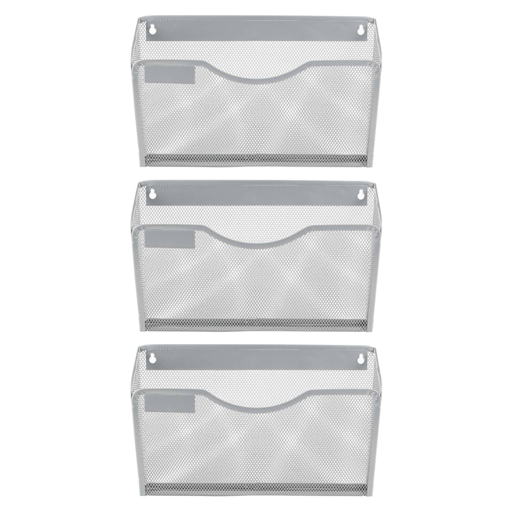 Dapper Styles Wall File Organizer With Label Panel 6 Single Pocket Mesh ...