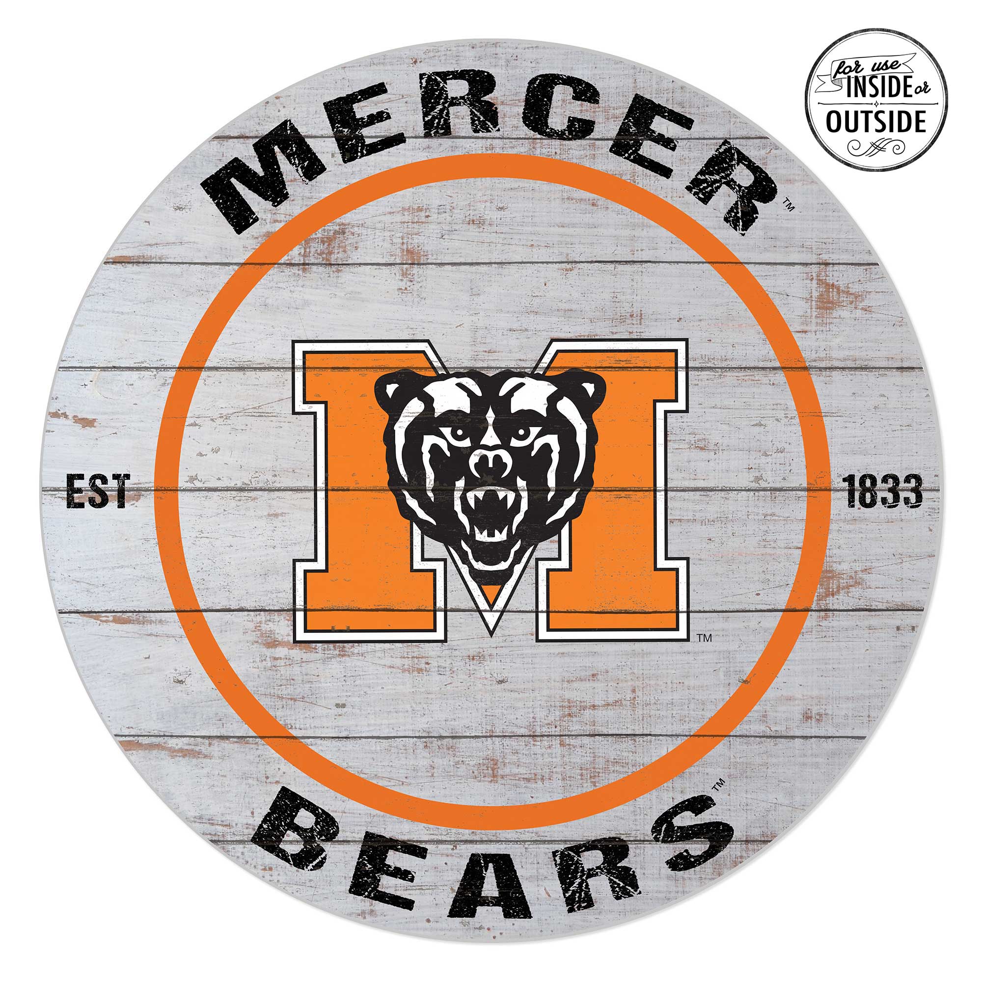 Jardine Mercer Bears 20'' x 20'' Indoor/Outdoor Weathered Circle Sign ...