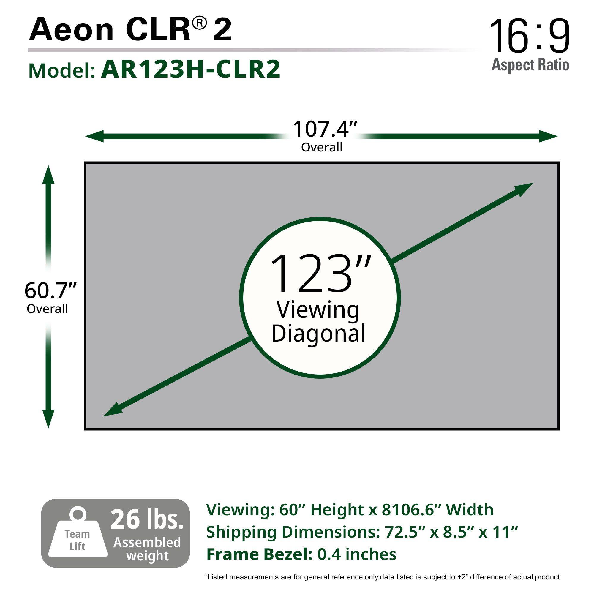 Elite Screens Aeon CLR®2, CeilingLightRejecting,123"Diag.,16:9,EDGE ...