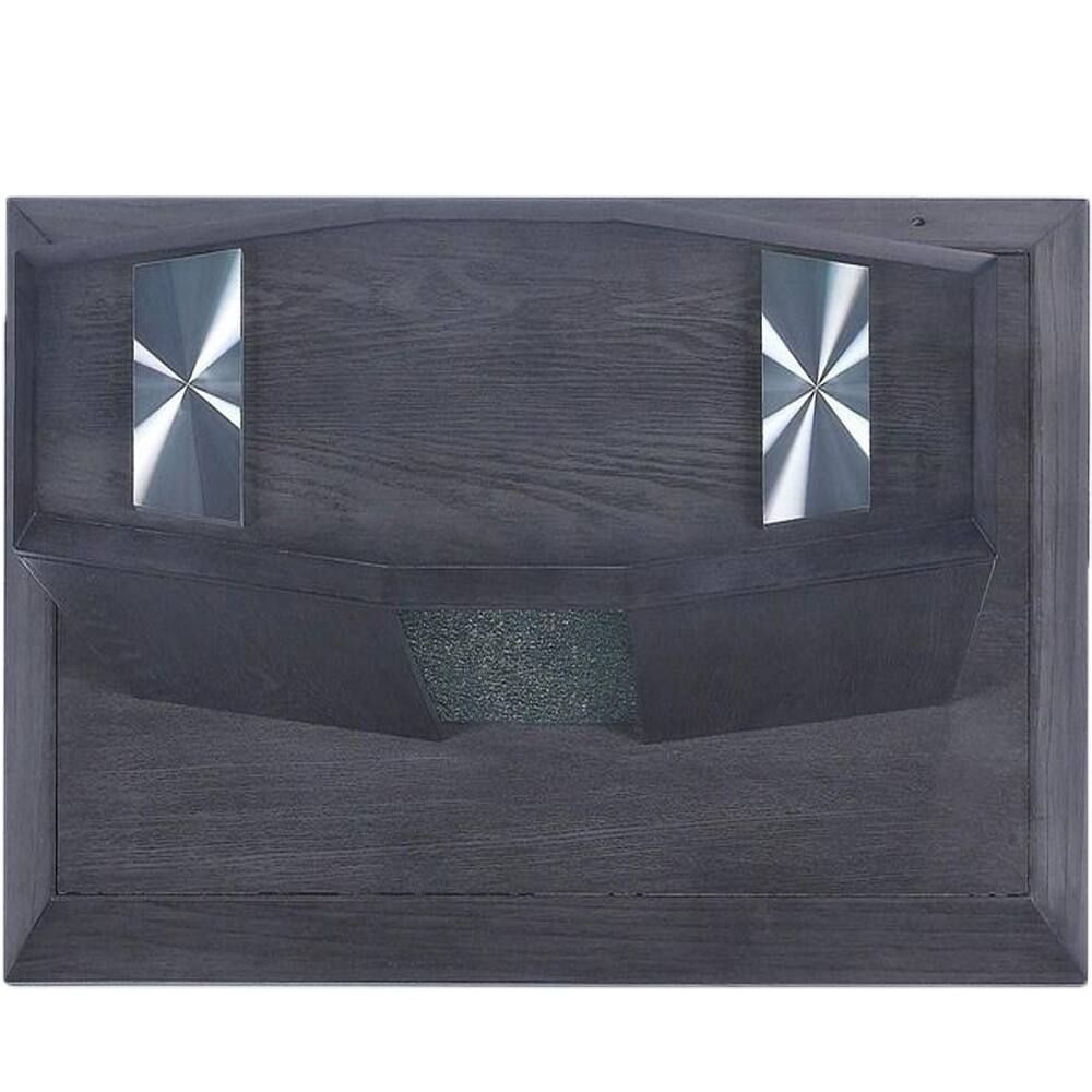 Manhattan Lane Glass Top End Table with Wooden Pedestal Base Gray ...