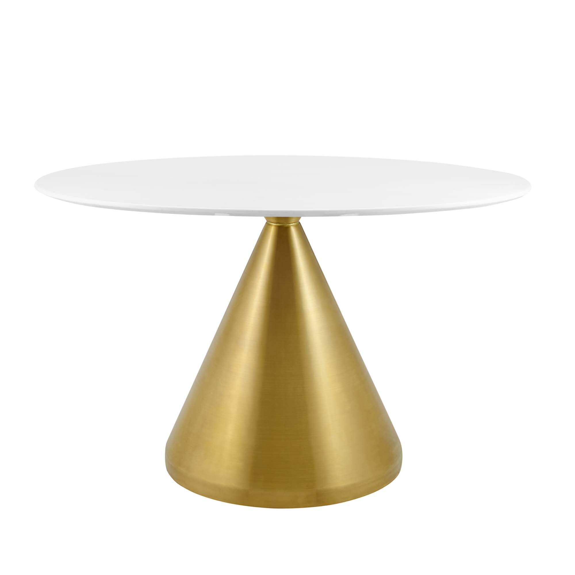 Tupelo 48" Oval Dining Table by Modway Gold White EEI-5338-GLD-WHI ...