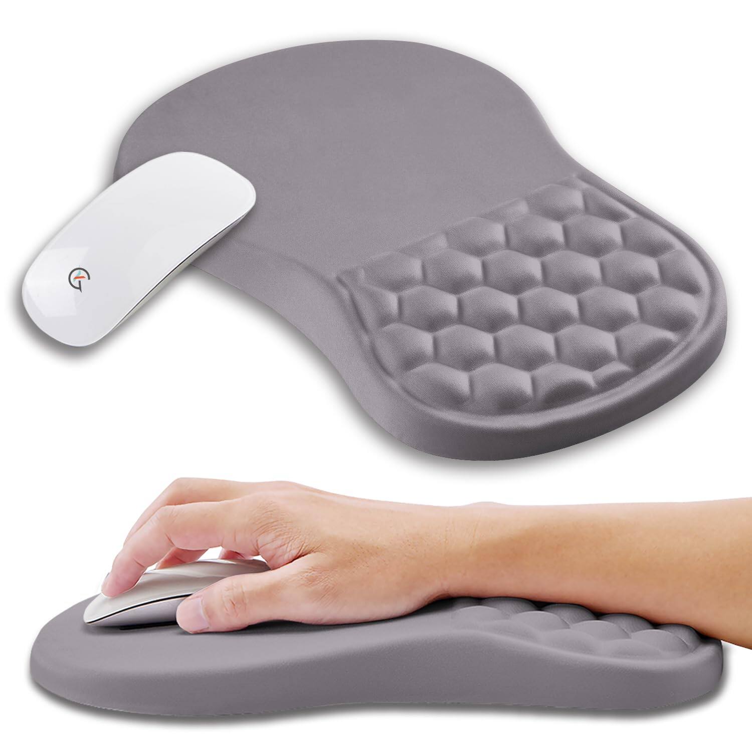 Earthley Blooms Mouse Pad Wrist Support With Memory Foam Massage Bulge ...