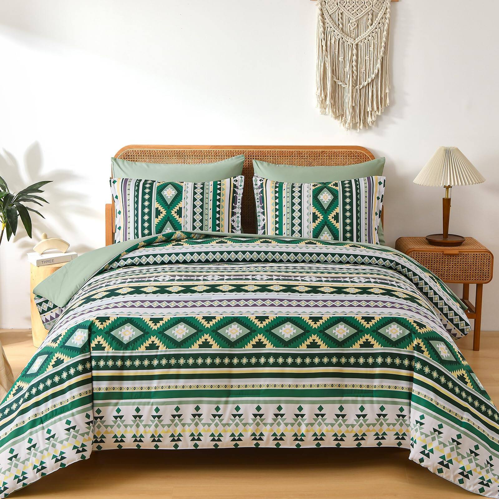 PO3TICJUNKI3 Boho Bed In A Bag 7 Pieces Comforter Set Aztec Striped ...