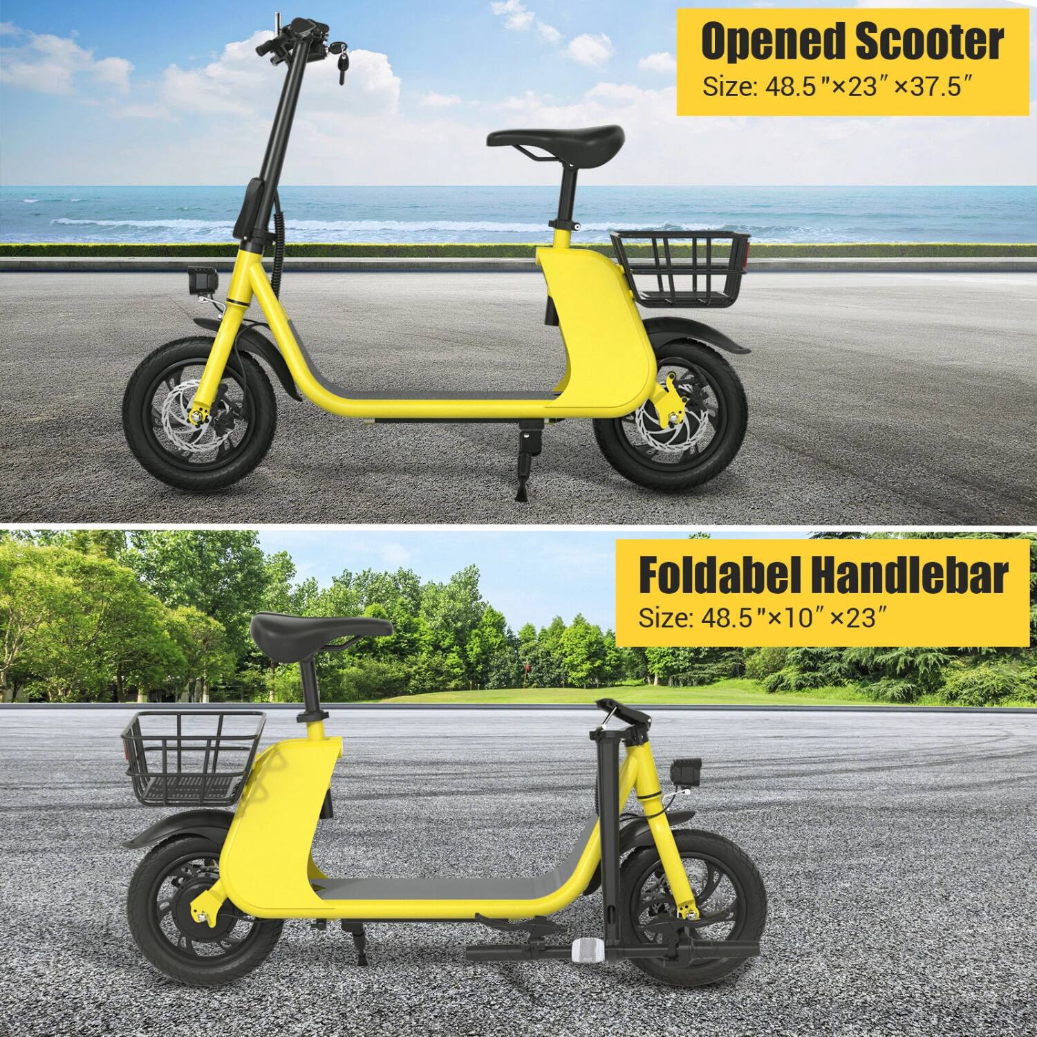 Windhorse Urban Cruiser Foldable Electric Scooter with Seat, 450W ...