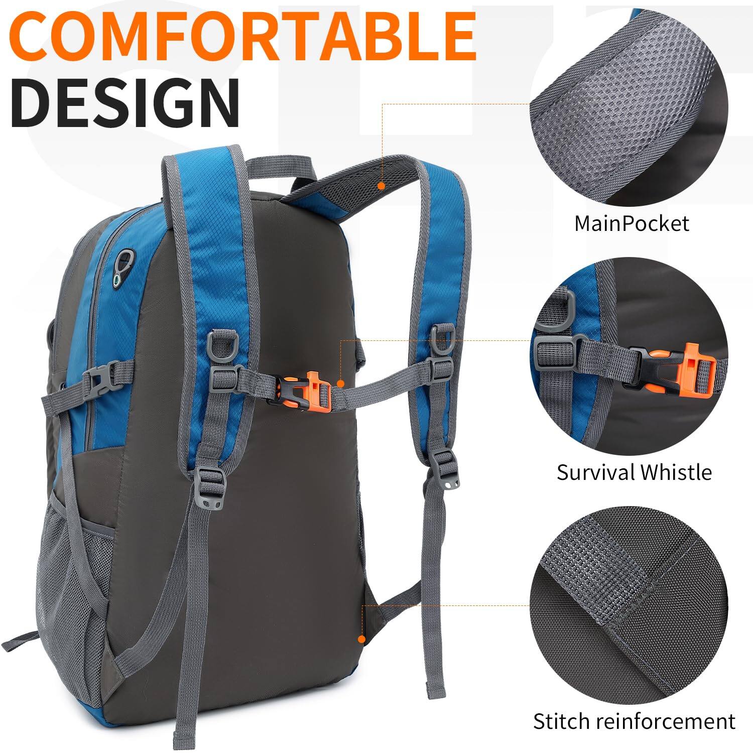 Cozy Serene 40l Hiking Backpack Lightweight Daypack Waterproof Travel ...