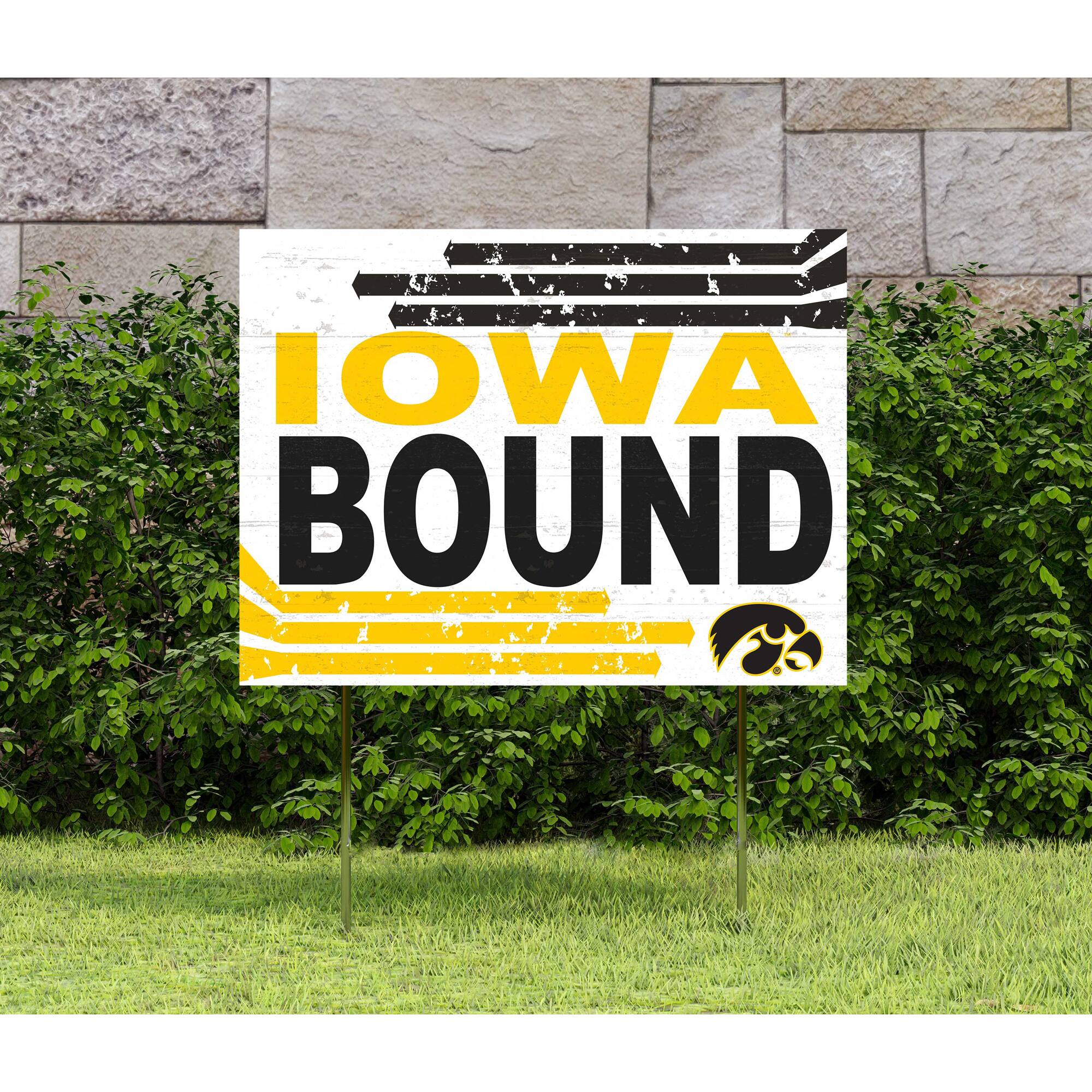 Jardine Iowa Hawkeyes 18'' x 24'' Bound Yard Sign White 4940180 - Best Buy