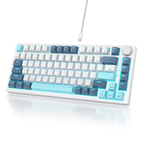 Cozy Serene 75 Percent Gaming Gasket Mounted 82 Key Wired Mechanical ...