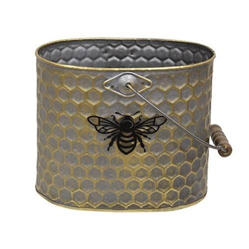 BreeBe 2/Set Metal Oval Honeycomb Bee Buckets w/Handles Multi ...