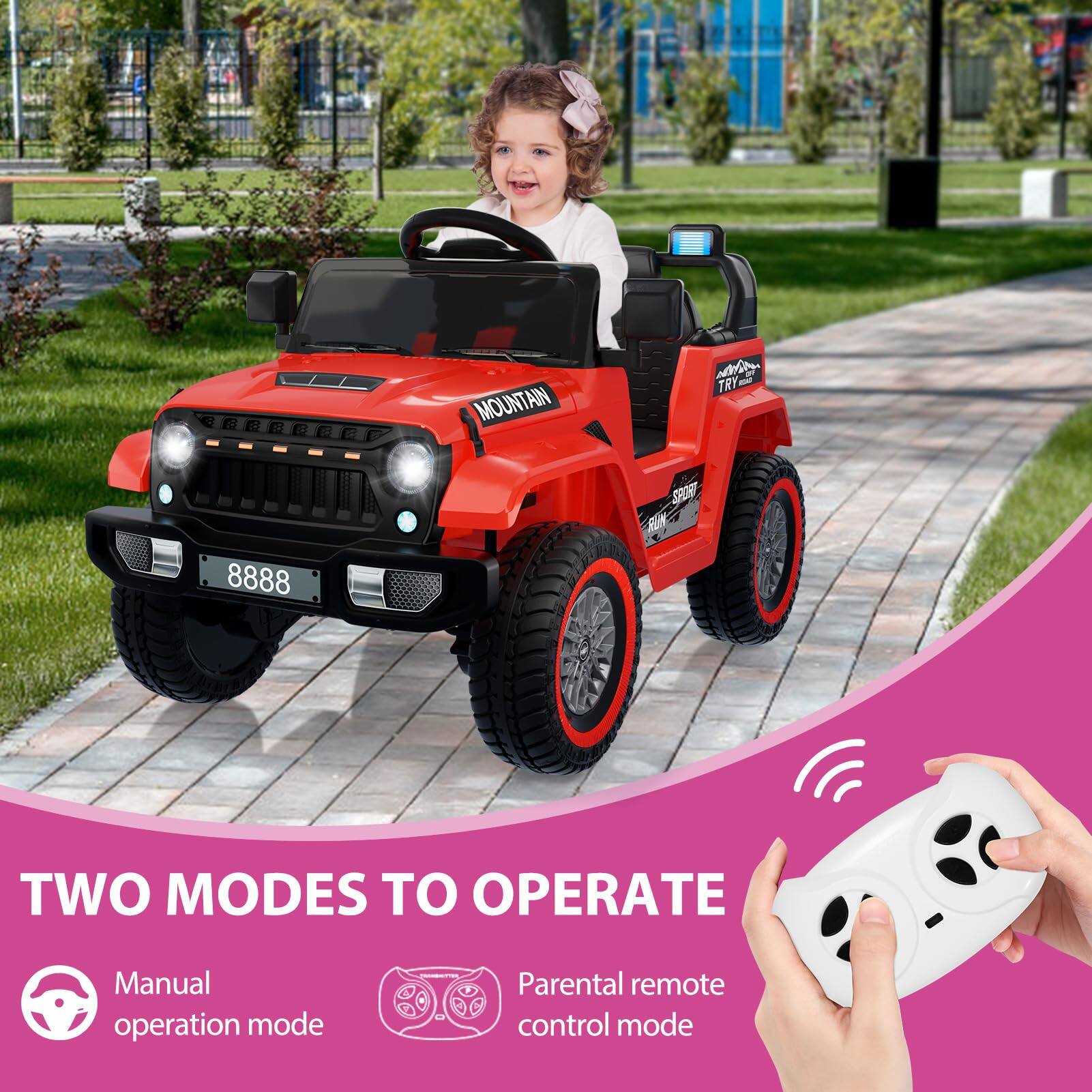 GARVEE 12V Kids Ride On Truck with Parental Remote Control | Spring ...