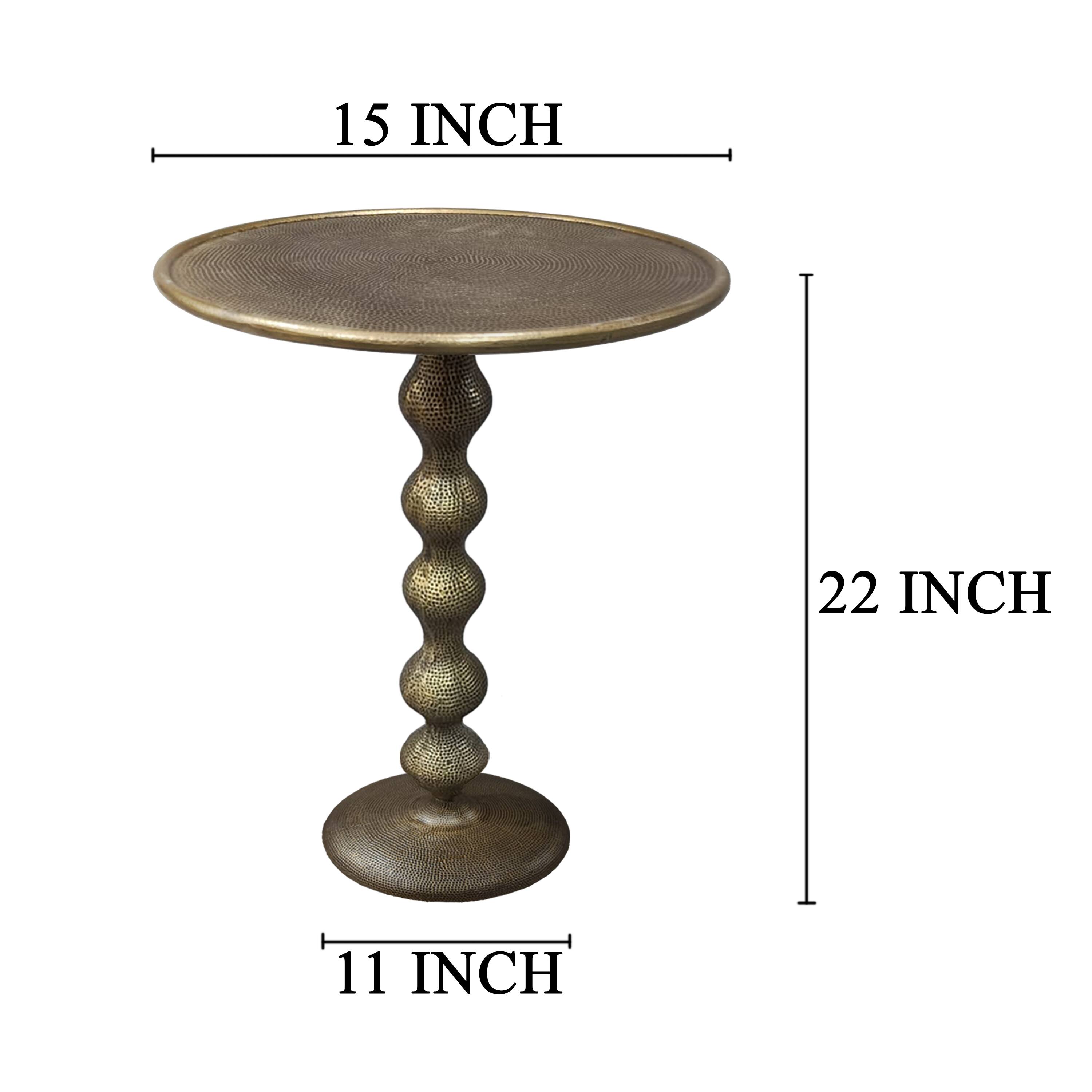 Manhattan Lane Shae 22 Inch Round Side End Table Antique Cast Aluminum ...