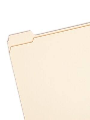 Smead File Folder, Reinforced 1/5 Cut Tab, Letter Size, Manila, 100/Box ...