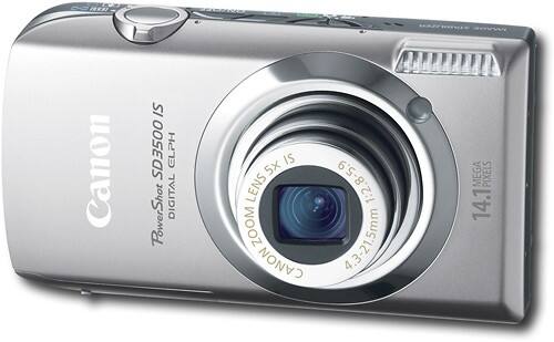 Best Buy: Canon PowerShot 14.1 Megapixel Compact Camera Silver SD3500