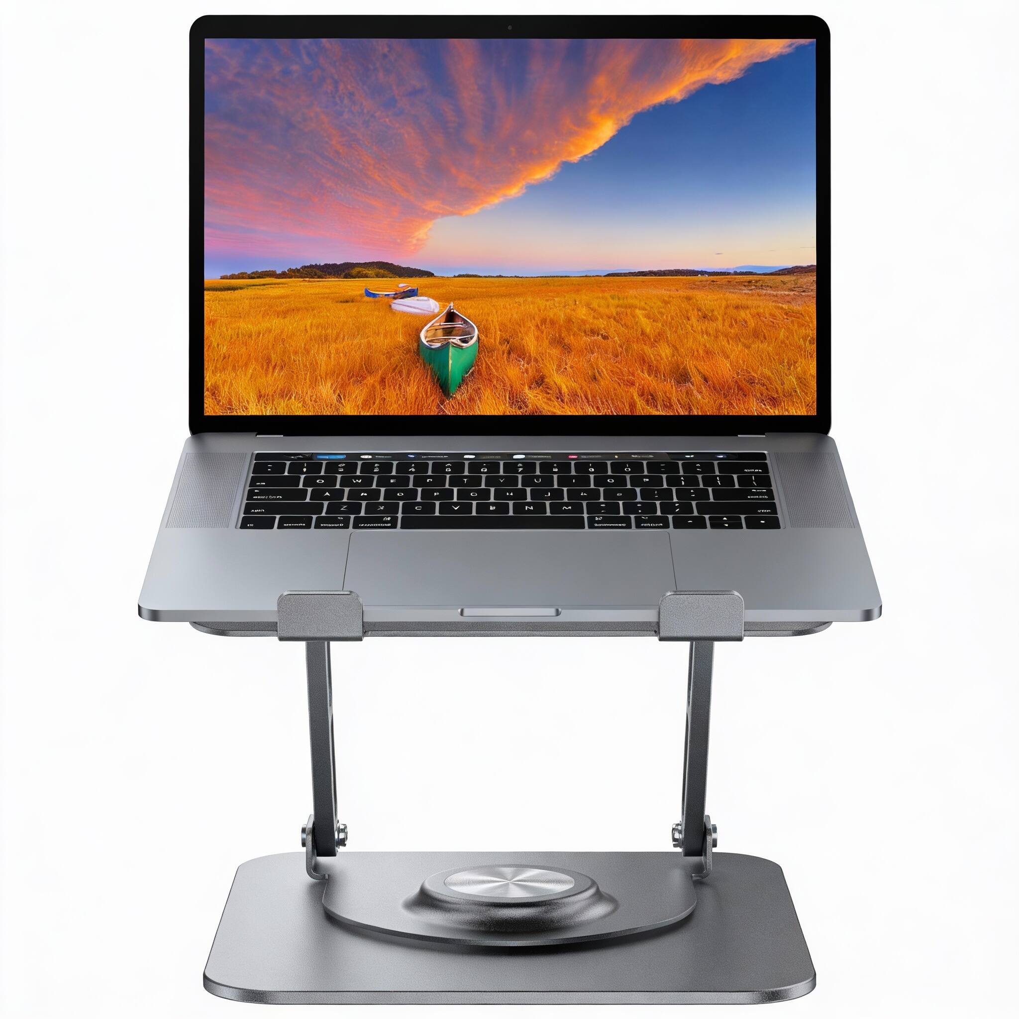 Frangdom 360° Rotating Laptop Stand Ergonomic Foldable Desk Riser Gold ...