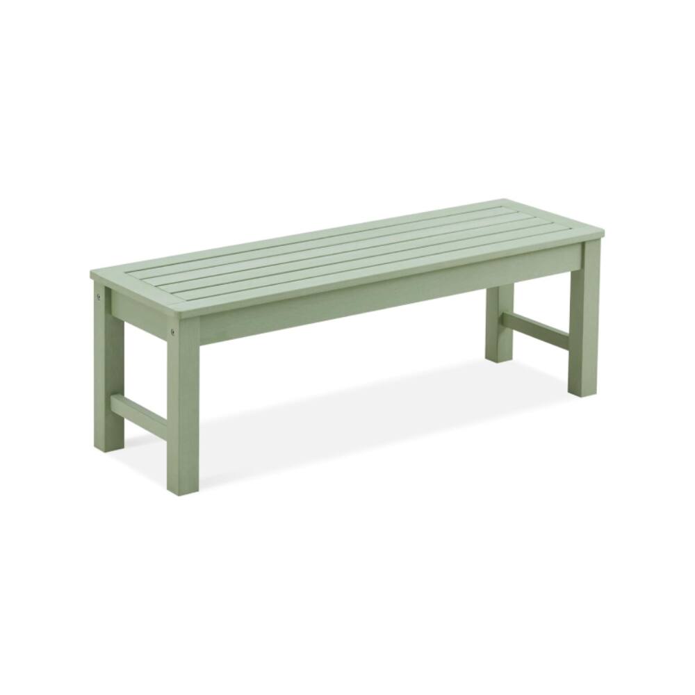 Vulpecula Spade WEATHERPROOF BACKLESS POLYSTYRENE OUTDOOR BENCH Green ...