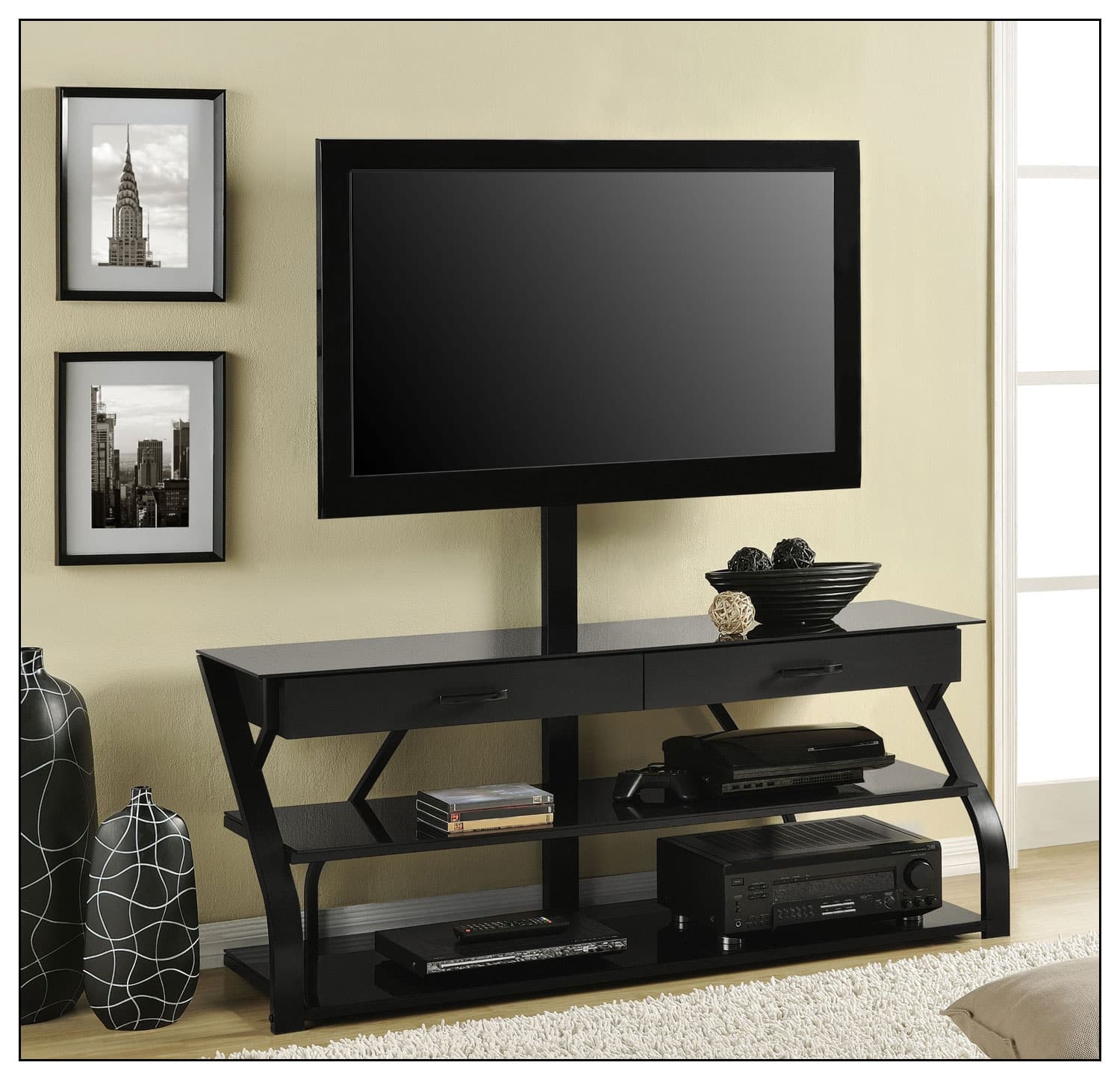 Customer Reviews: TV Stand with Mount for Flat-Panel TVs Up to 52 ...