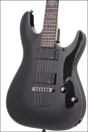 Best Buy: Schecter Damien Elite 6-String Full-Size Double-Cutaway Electric Guitar Metallic Black ...