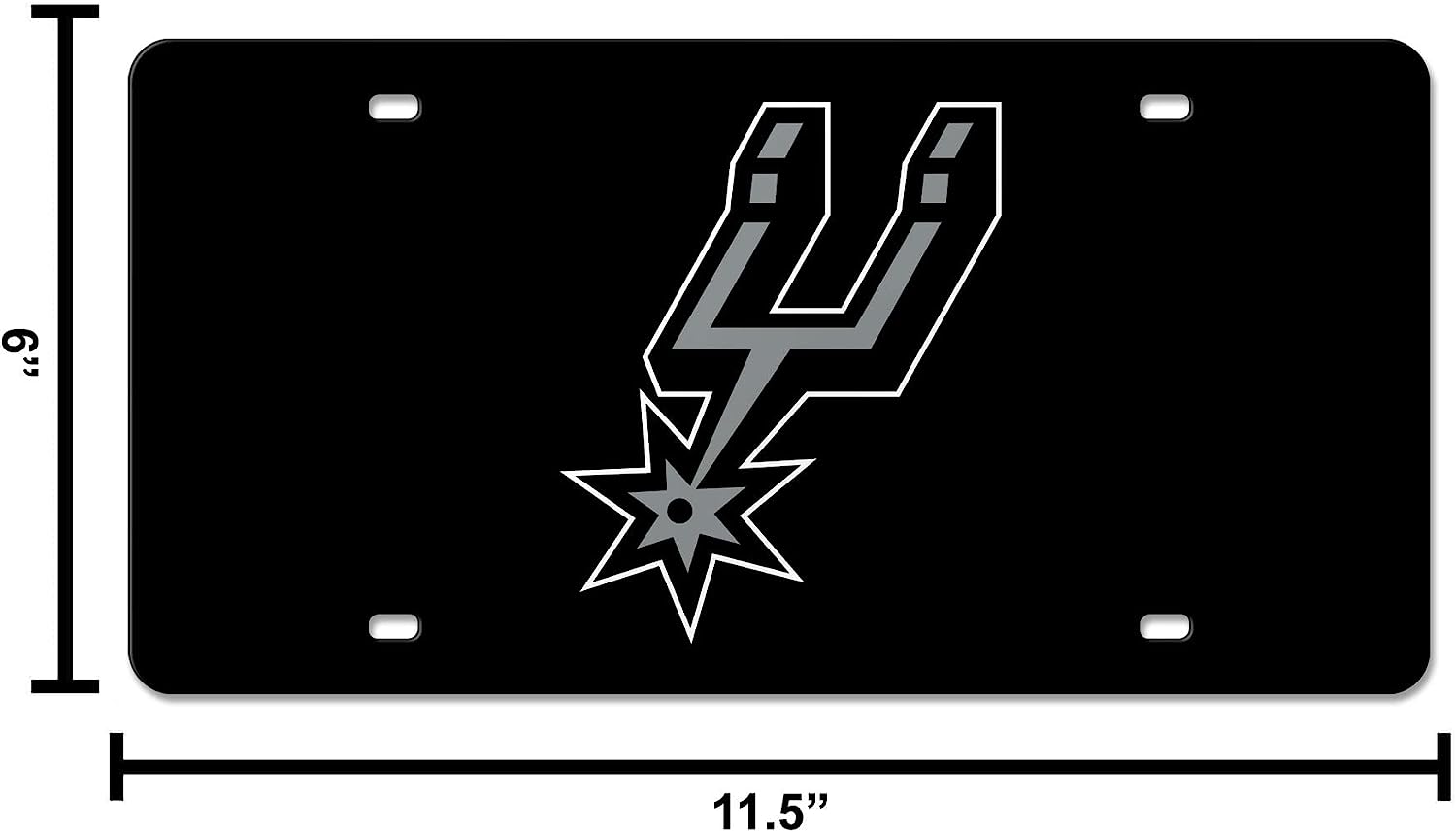 Rico Industries San Antonio Spurs NBA Black Mirrored Laser Cut License ...