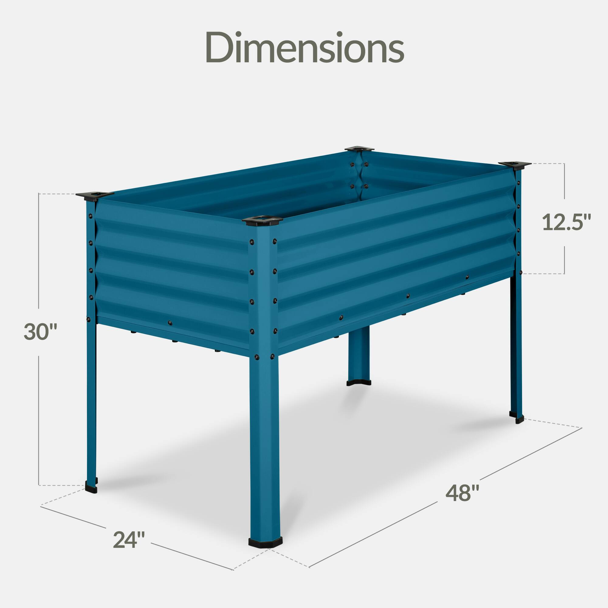 Best Choice Products 48x24x30in Elevated Galvanized Metal Garden Bed w ...