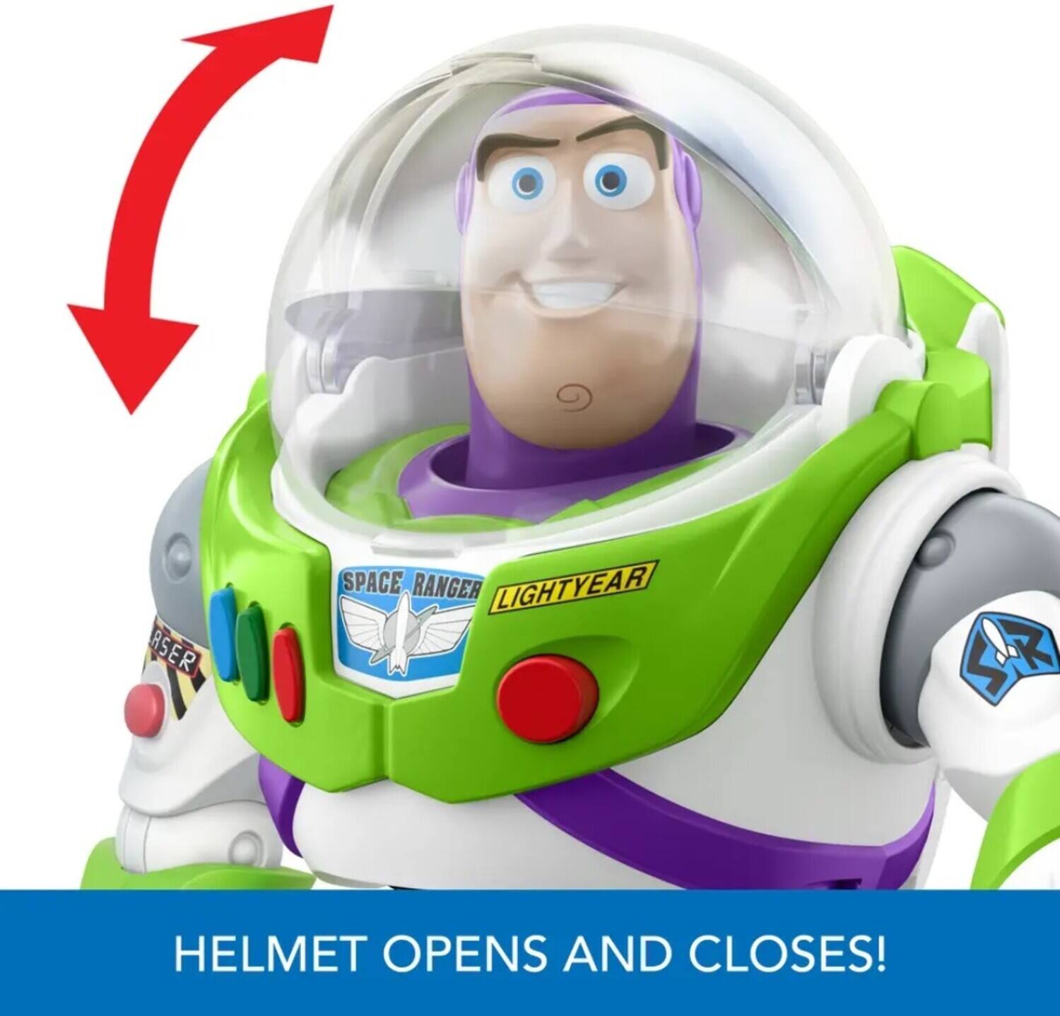 Mattel Pixar Toy Story Buzz Lightyear 10 in Action Figure Toy with ...