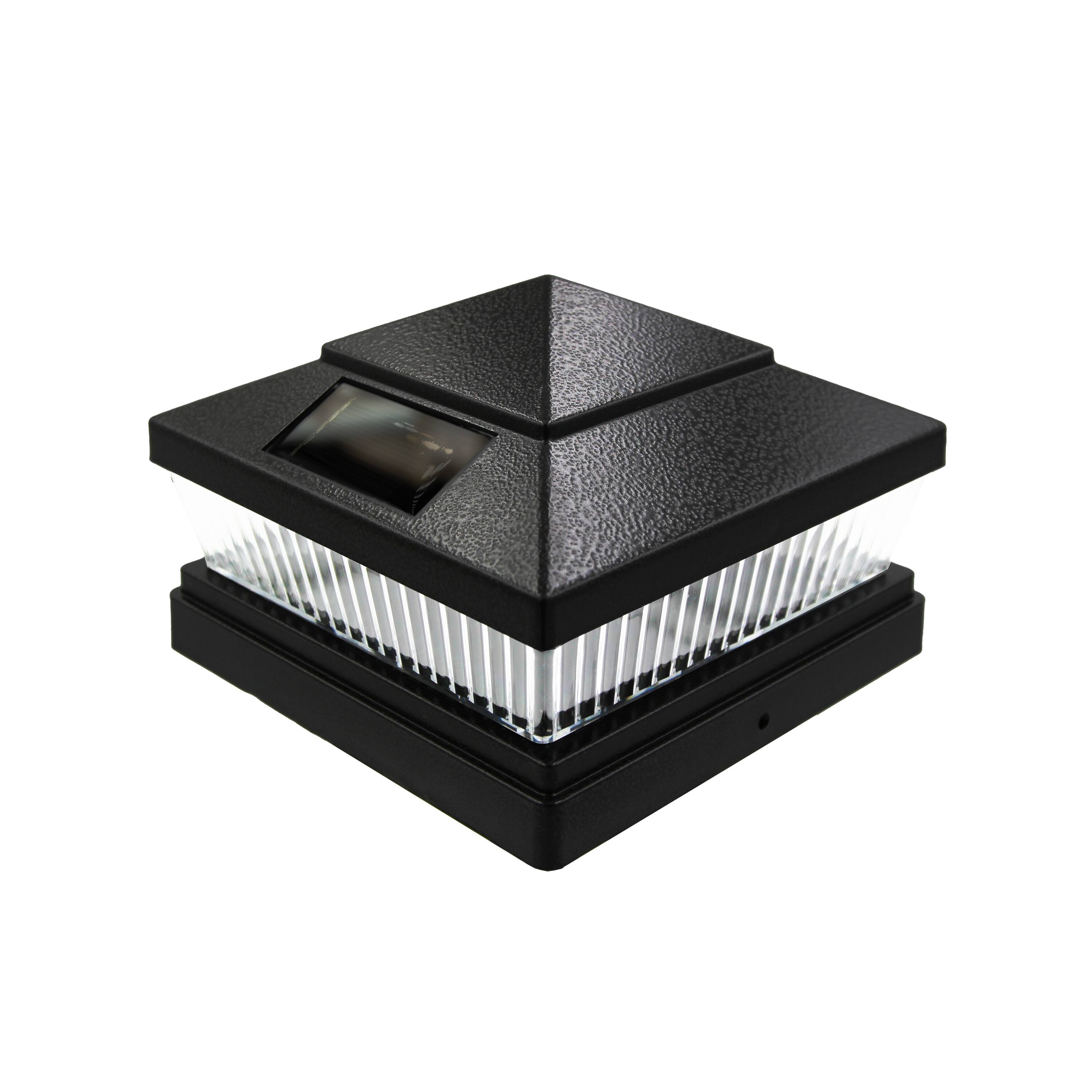 FC Design Black Solar Post Cap Light 5 Ultra Bright LED 78 Lumen Fit ...