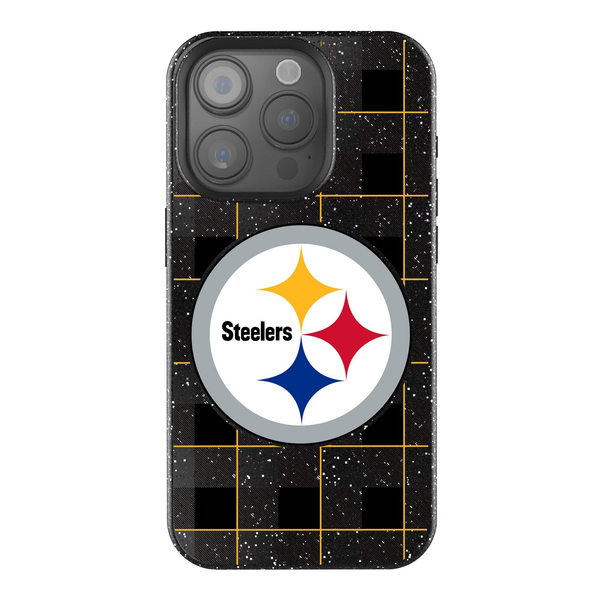 Keyscaper NFL Pittsburgh Steelers Plaid Bling iPhone Case 15 Plus Black ...