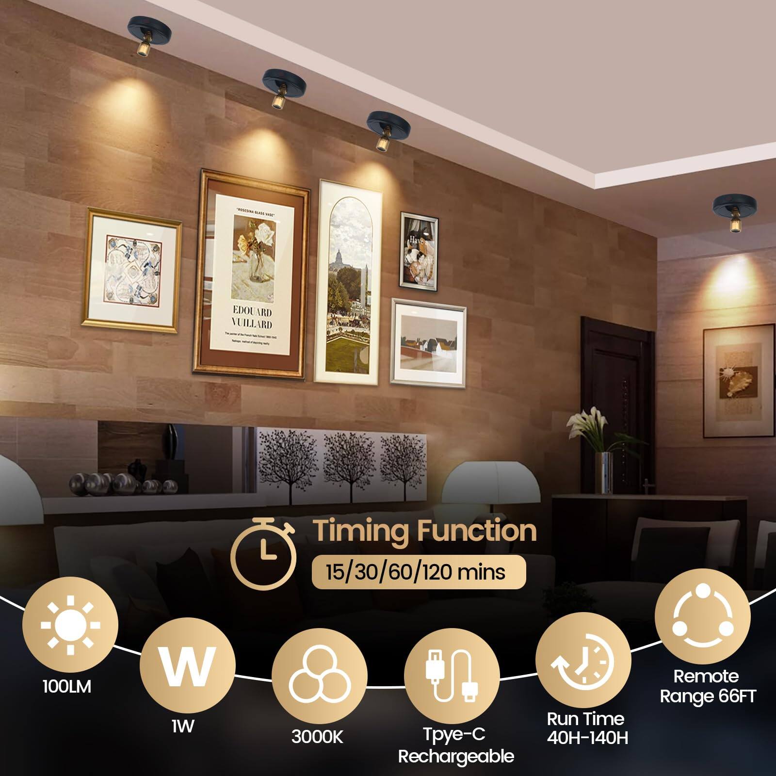 Dazzling Pops Spotlight Rechargeable Spot Lights With Remote Uplighting ...