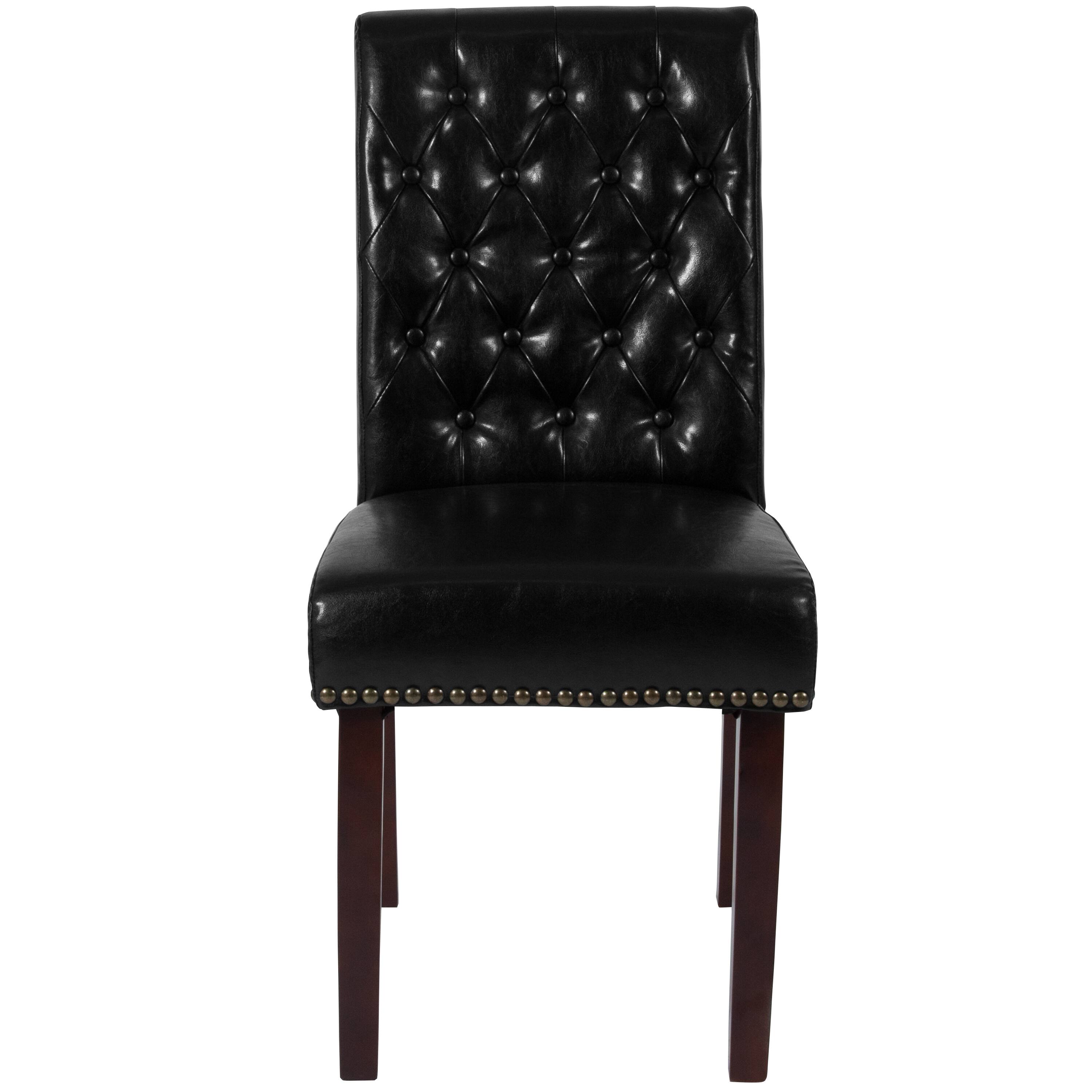 Emma + Oliver Upholstered Rolled Back Parson's Chair with Nailhead Trim ...