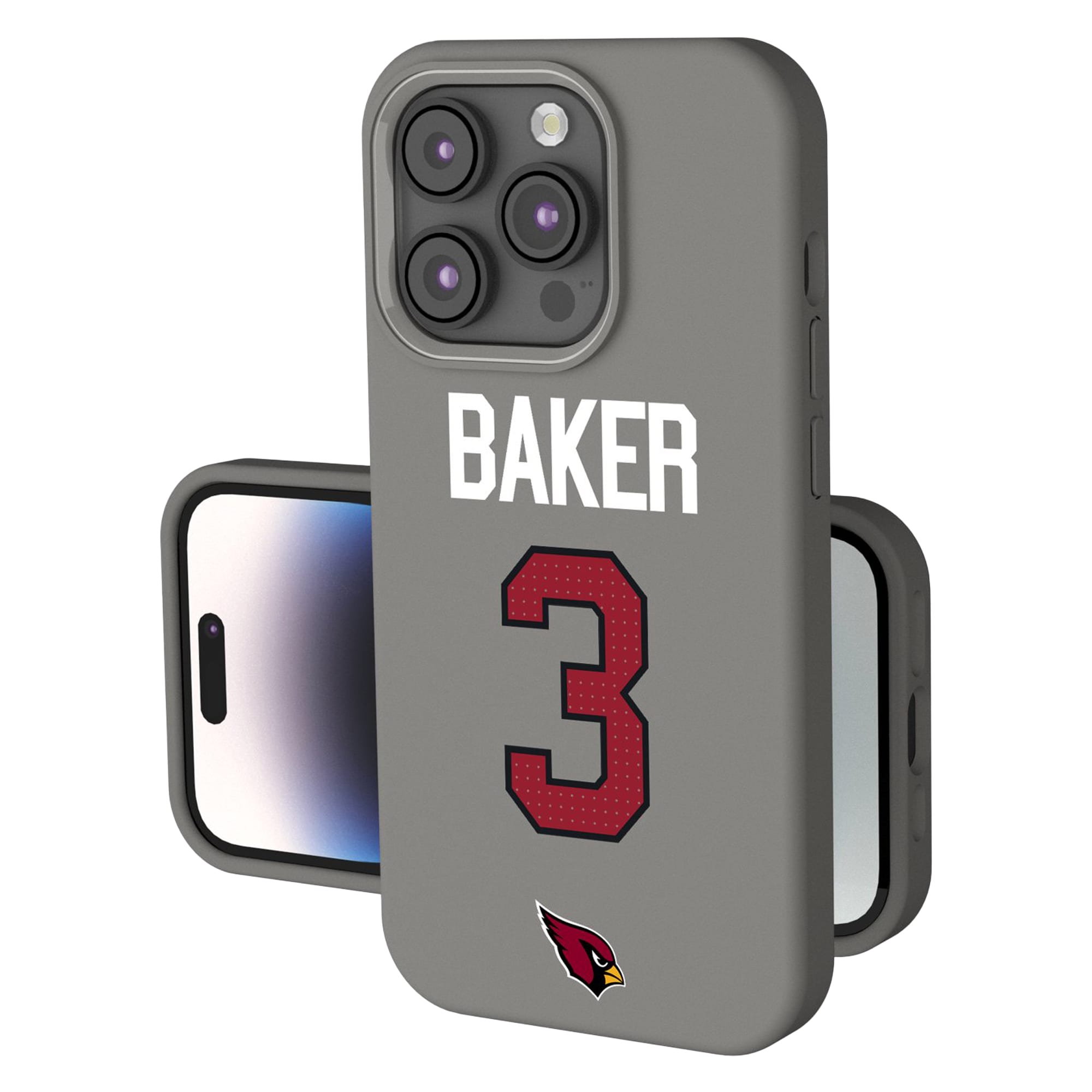 Keyscaper NFL Budda Baker Arizona Cardinals Ready Soft Touch iPhone Case 15 Pro Gray 202346683 ...