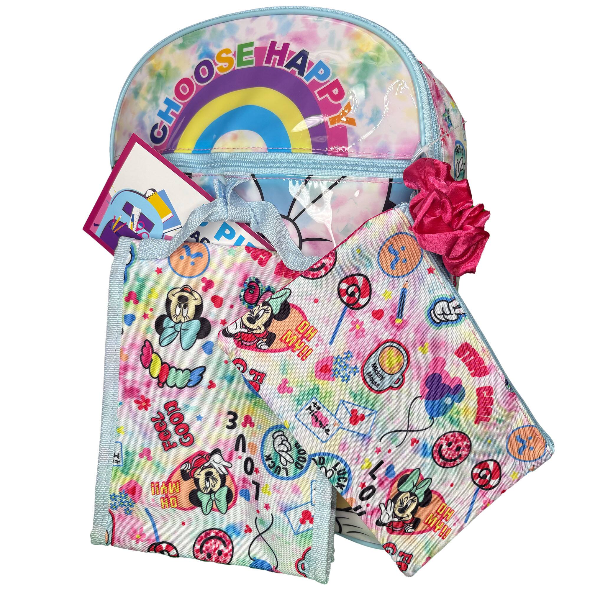 Disney Minnie Mouse Kids School Backpack 16" 5PC Lunch Kit, Keychain ...