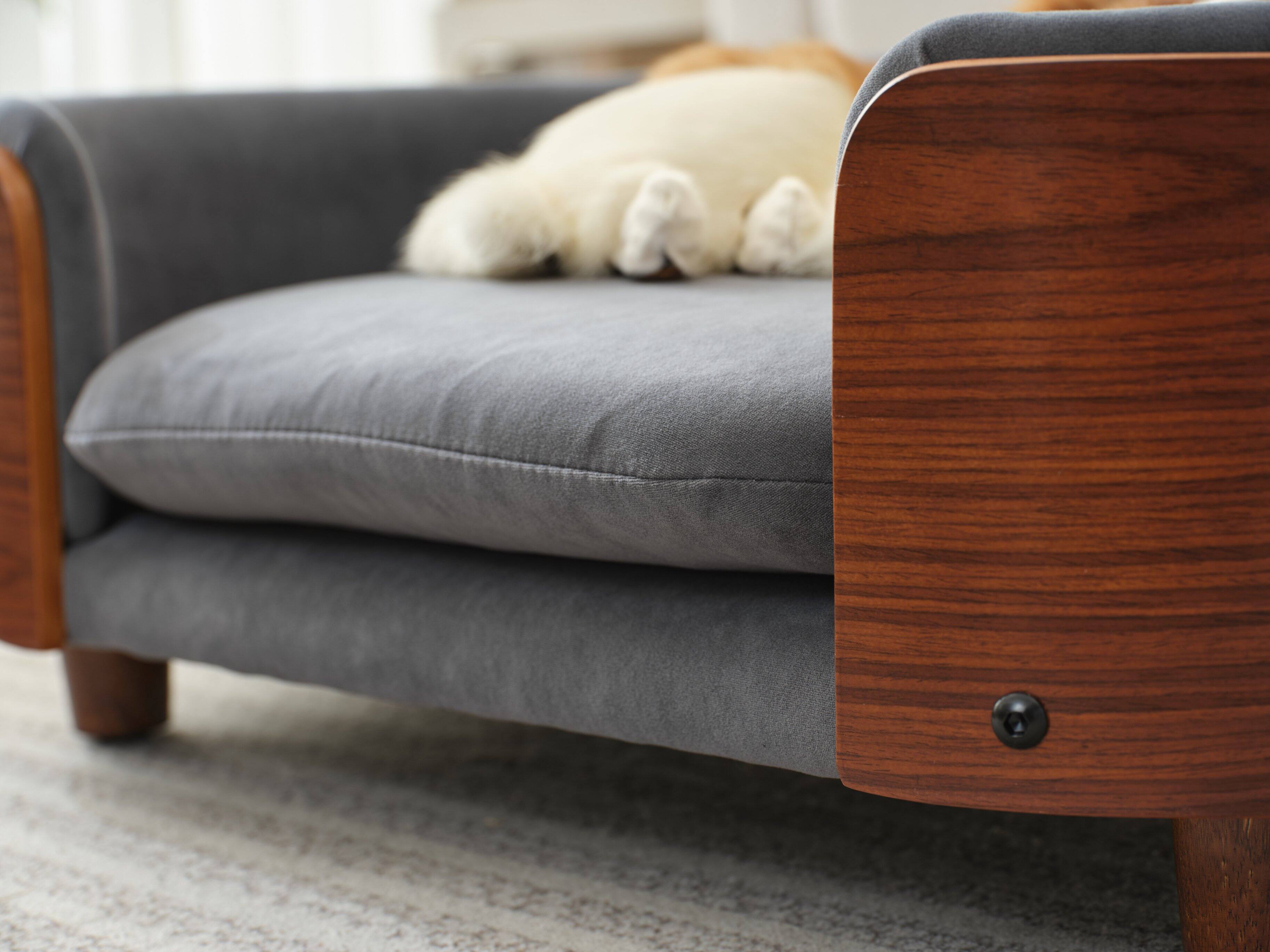 Dexmalle Dexmalle Dog Bed Pet Sofa,Solid Wood legs,Velvet Cushion for ...