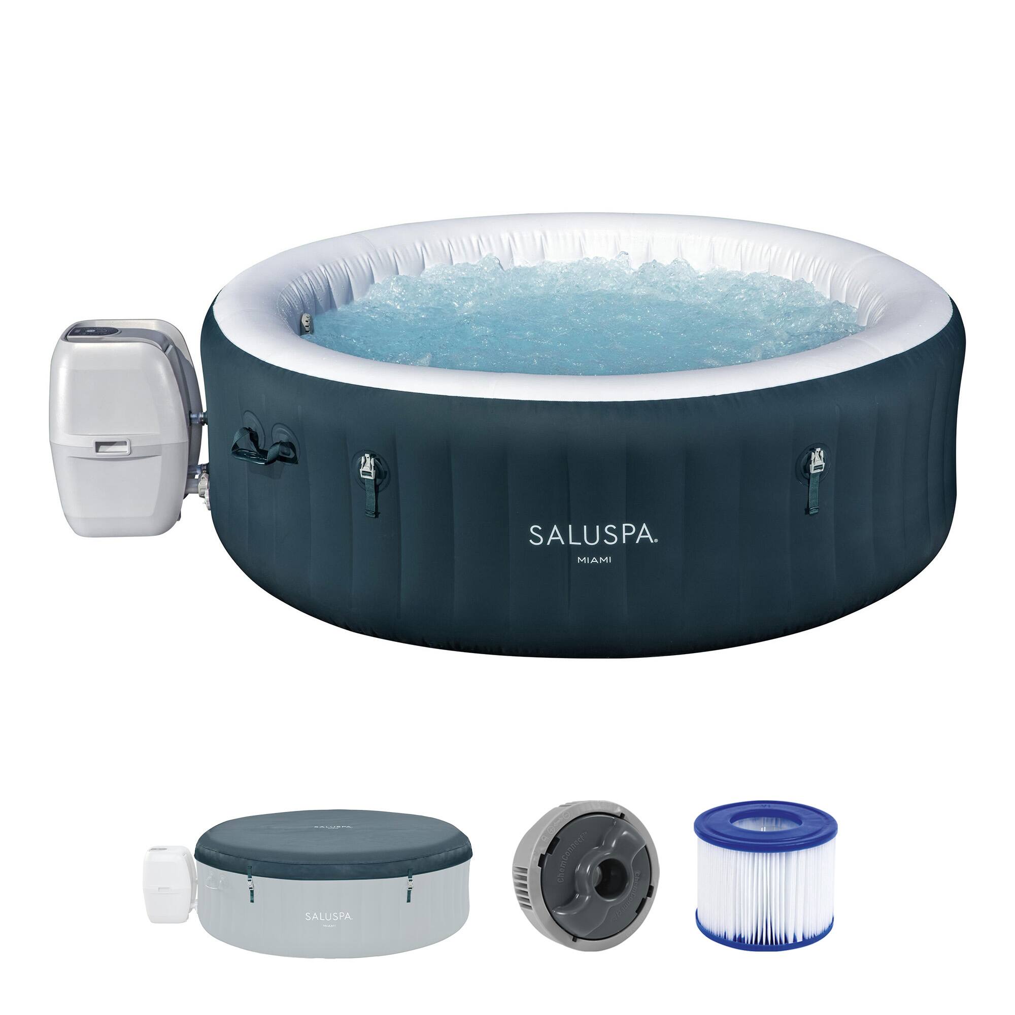 Bestway SaluSpa Miami AirJet 4 6 Person Inflatable Hot Tub w ...