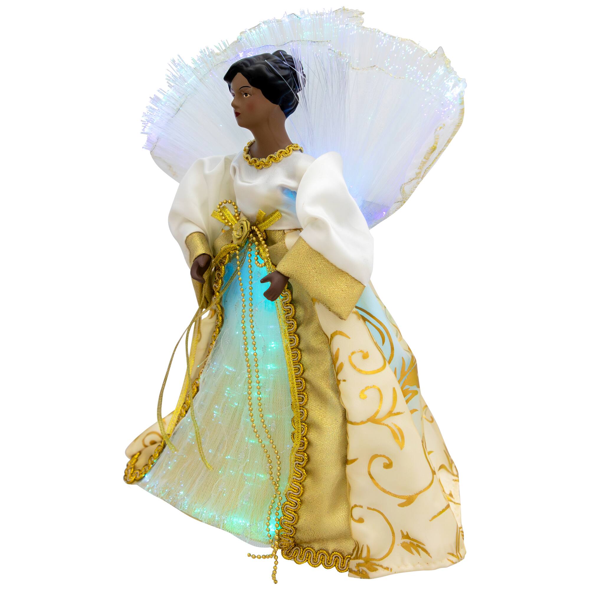 Northlight Lighted Fiber Optic African American Angel Christmas Tree ...