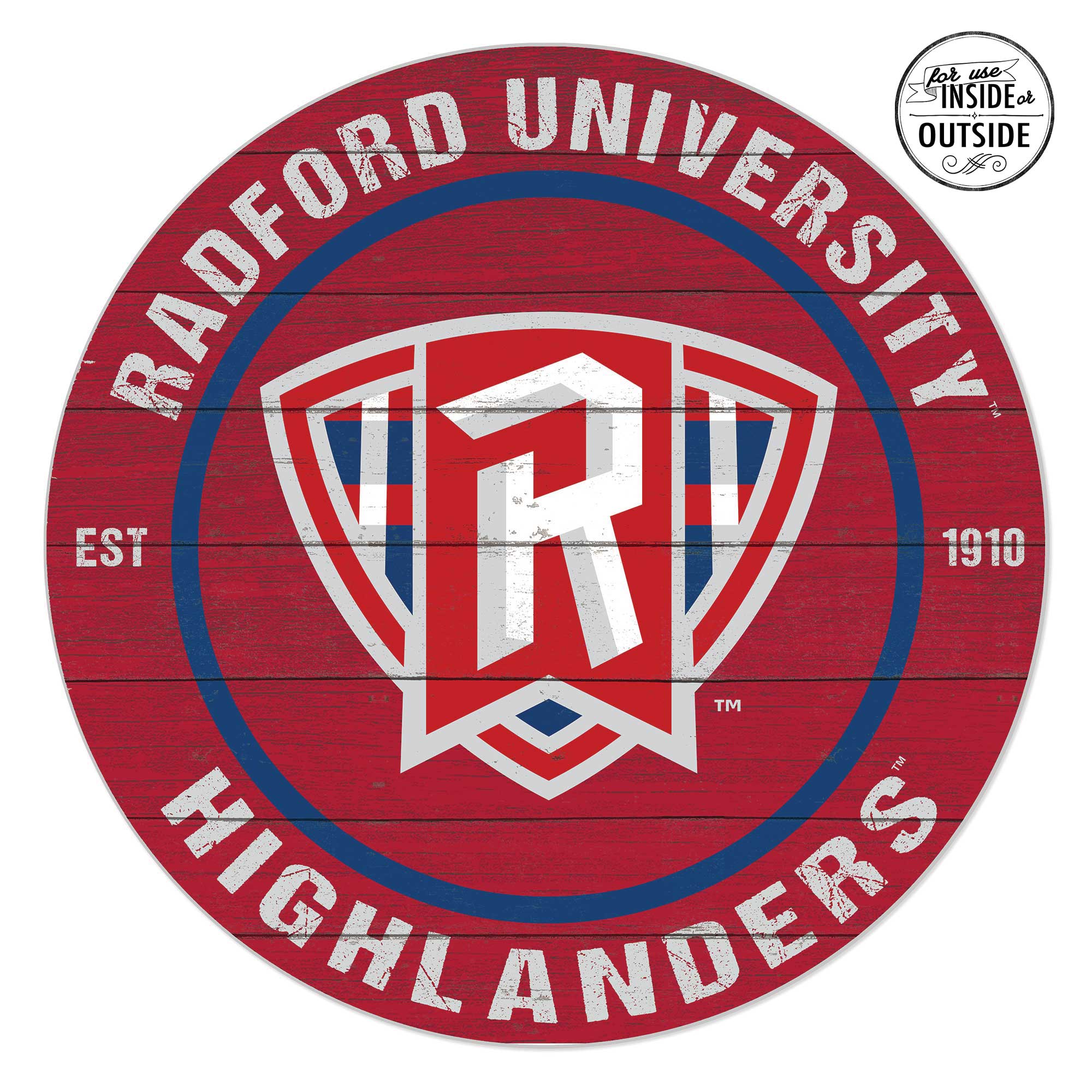 Jardine Radford Highlanders 20" x 20" Indoor/Outdoor Circle Sign Red ...