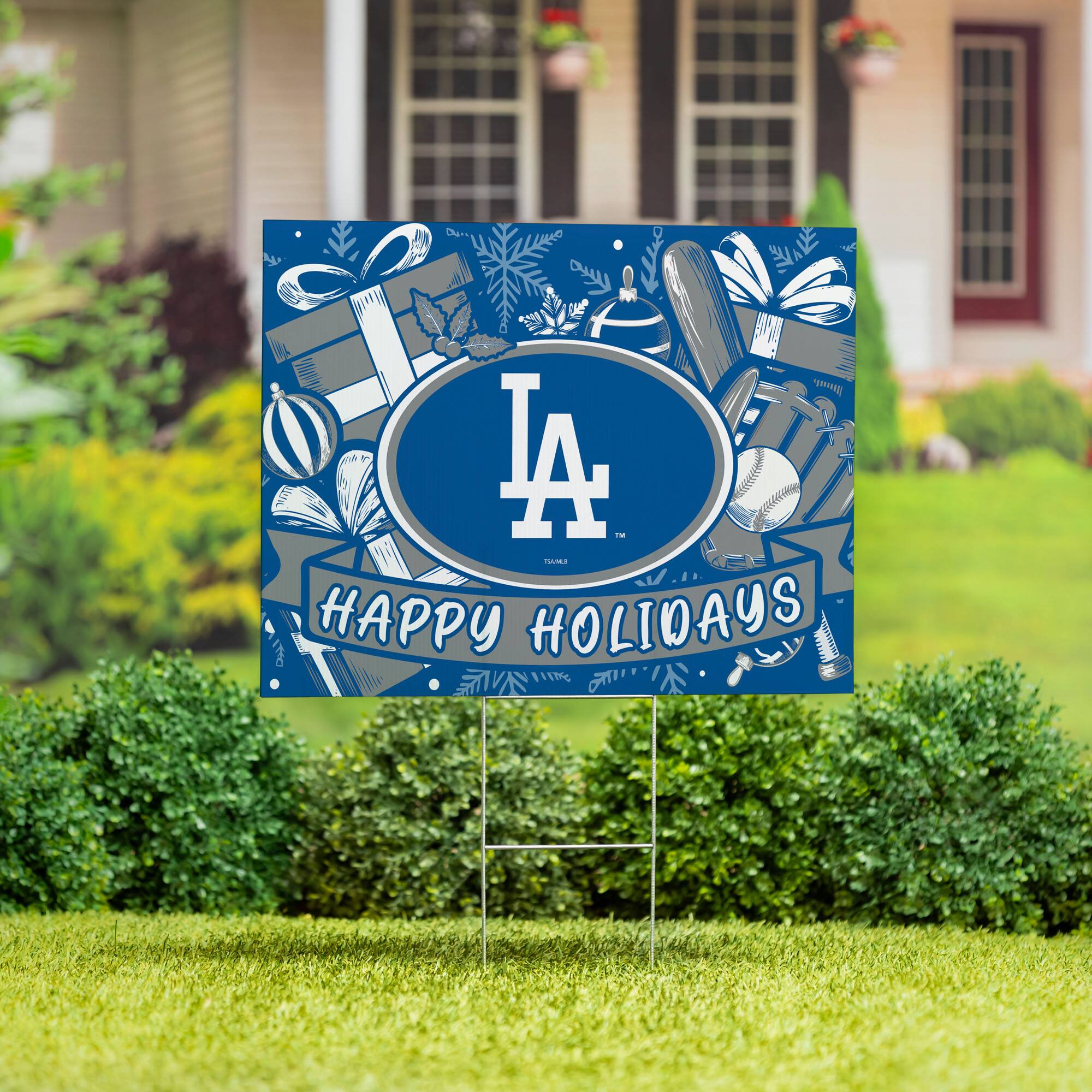Evergreen Enterprises Los Angeles Dodgers 24" x 18" Happy Holidays ...