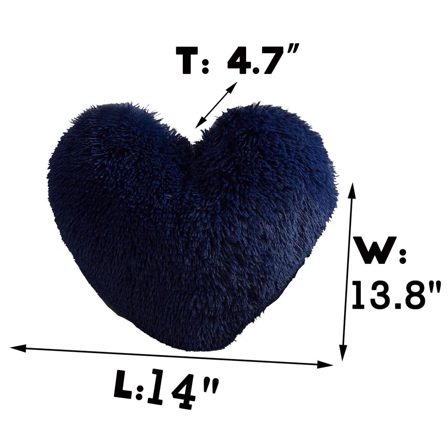 Paradigms Interiors Fluffy Heart Throw Pillows Shaggy Decorative Pillow ...