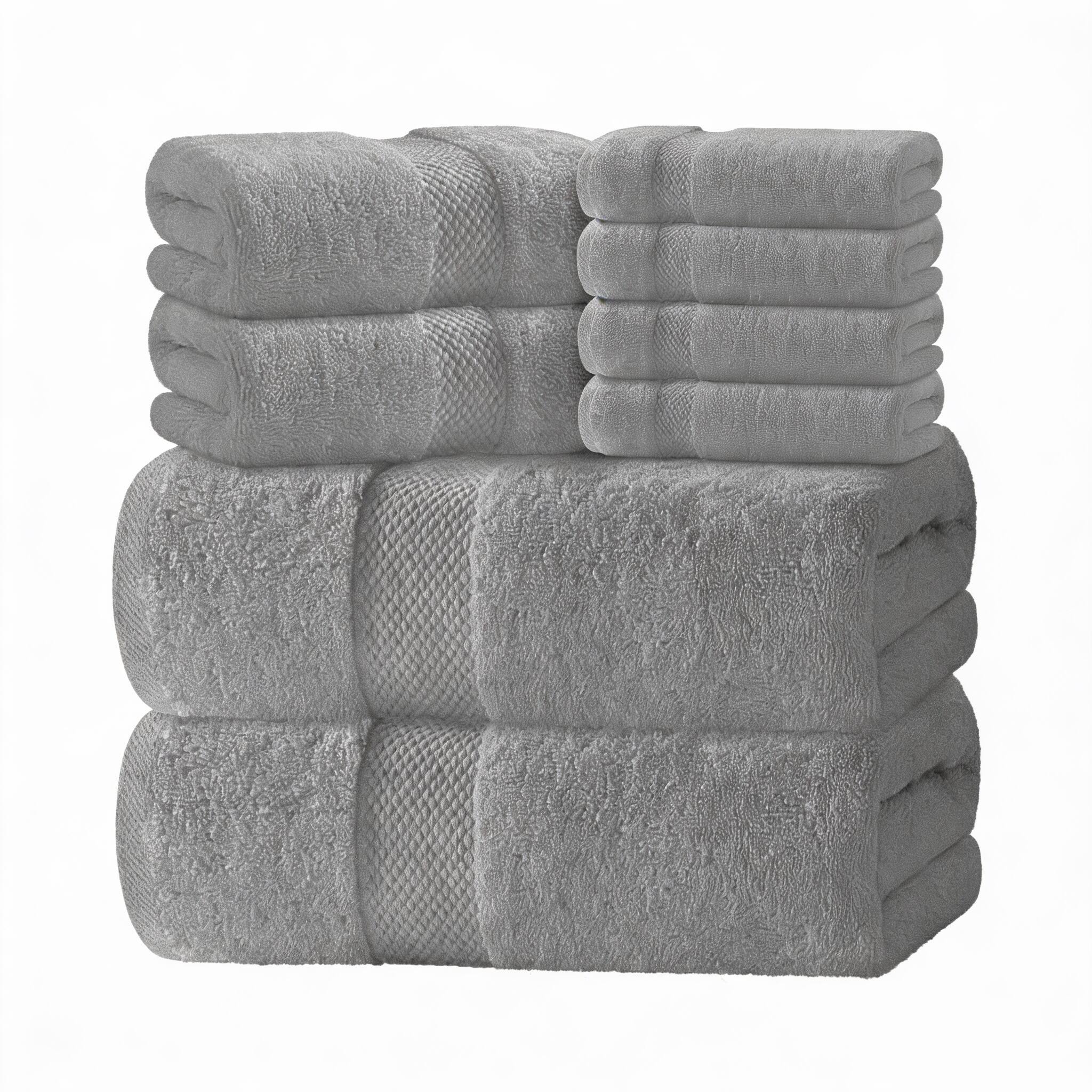 Frangdom White 700 GSM Turkish Cotton 8pc Towel Set Spa Soft Absorbent ...